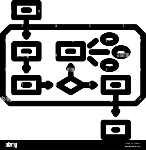 Algorithm Big Data Line Icon Vector Illustration Stock Vector Image
