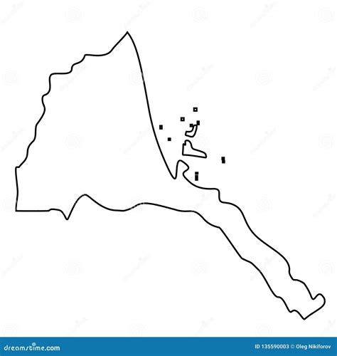 Map Of Eritrea Outline Stock Illustration Illustration Of Isolated 135590003