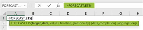 forecast ets excel examples seasonality how to use