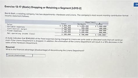 solved exercise 13 17 static ﻿dropping or retaining a