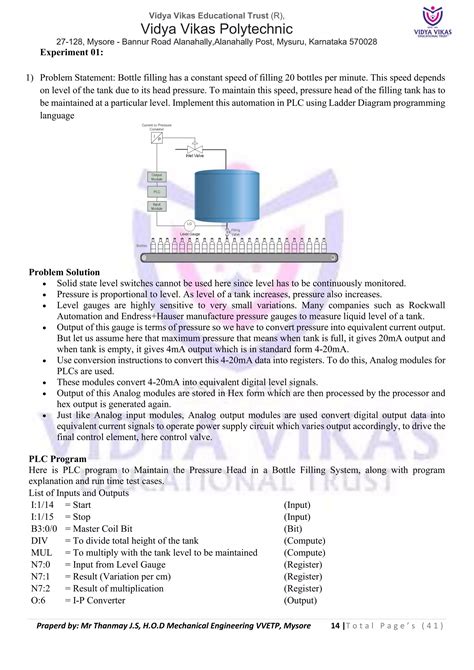 Automation And Robotics Lab Manual 20me51ipdf