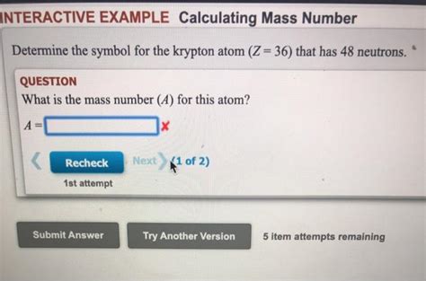 Solved INTERACTIVE EXAMPLE Calculating Mass Number Determine Chegg