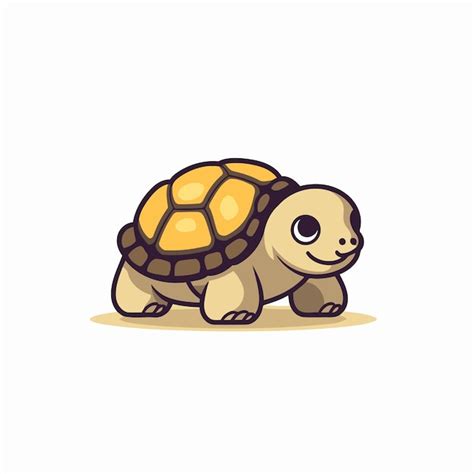 Premium Vector Cute Cartoon Tortoise Vector Illustration On White Background