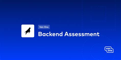 Github Vanons Backend Assessment De Assesment Voor Backend Developers