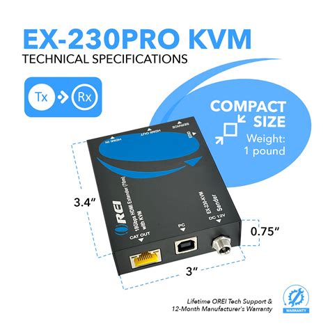 4k Hdmi Extender Over Cat6 7 With Kvm And Hdmi Loop Out 4k 30hz Up To 130 Ft Ex 230pro Kvm Orei