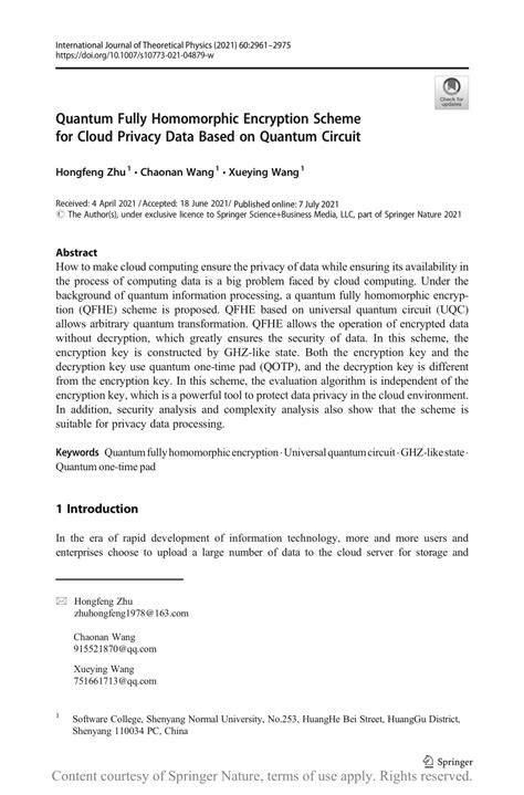 Quantum Fully Homomorphic Encryption Scheme For Cloud Privacy Data Based On Quantum Circuit