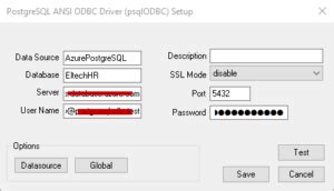 Configure ODBC Drivers For Azure Database For PostgreSQL