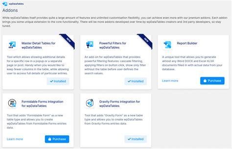 Other Back End Pages Wpdatatables Tables And Charts Plugin