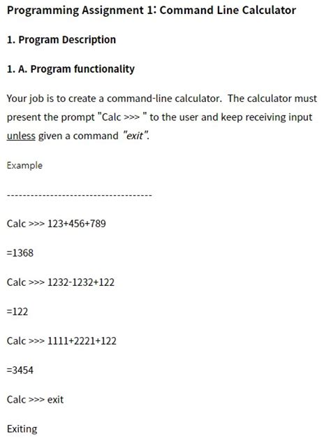 Solved Programming Assignment 1 Command Line Calculator 1