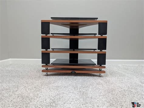 Naim Fraim Support System 4 Tier Cherry Shelves Black Uprights For Sale Us Audio Mart
