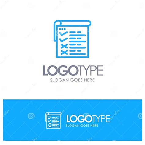 Checklist Testing Report Qa Blue Logo Line Style Stock Vector
