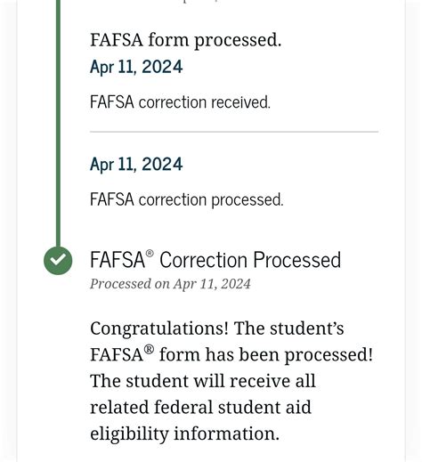 Corrections Processed R Fafsa