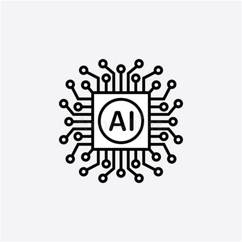 Artificial Intelligence Processor Chip Vector Icon Futuristic Ai