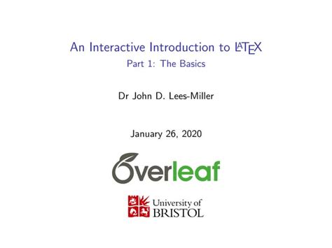 Free Online Introduction To Latex Part 1pdf