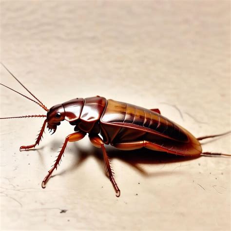 Brown Disgusting Cockroach Closeup Premium Ai Generated Image
