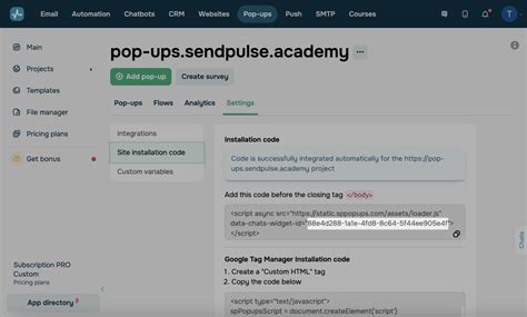 Add A Pop Up To The Popular CMS SendPulse