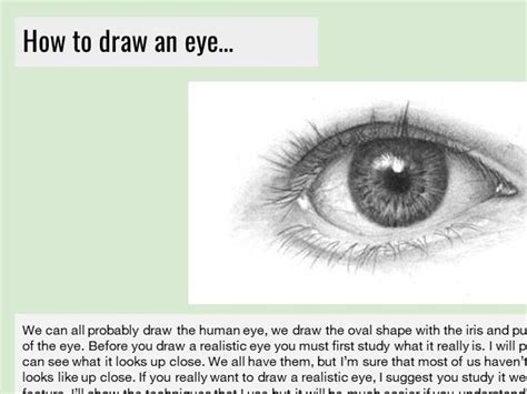 Step By Step Draw A Realistic Eye Teaching Resources