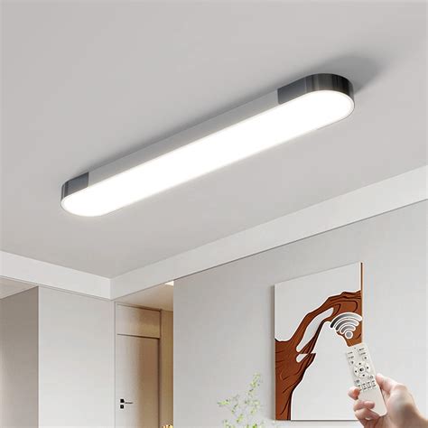 Garwarm Dimmable Led Ceiling Light Modern Acrylic Linear Led Ceiling Lamp In Semi Flush