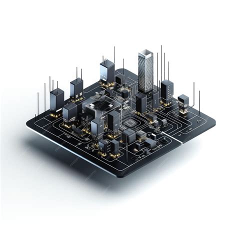 Premium Ai Image Futuristic Isometric Circuit Design Empowering The Software Company In Black