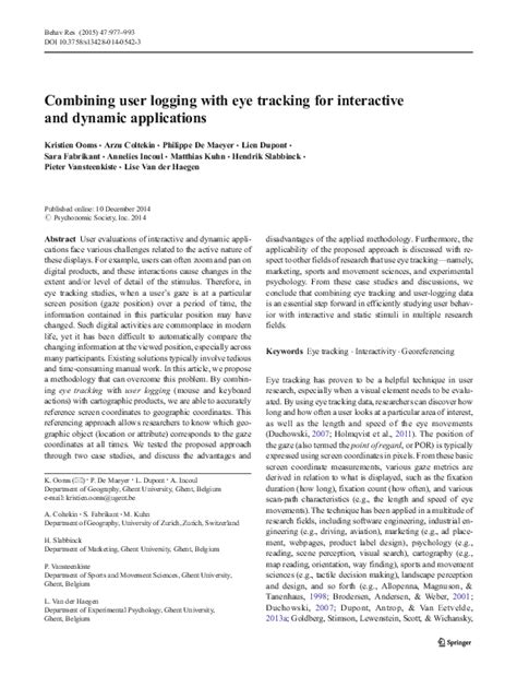 pdf combining user logging with eye tracking for interactive and