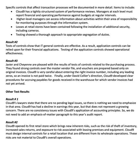 Solved Create An Internal Controls Audit ReportIdentify Chegg Com