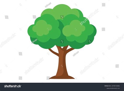 Simple Flat Style Tree Design Stock Vector Royalty Free 2478725681 Shutterstock