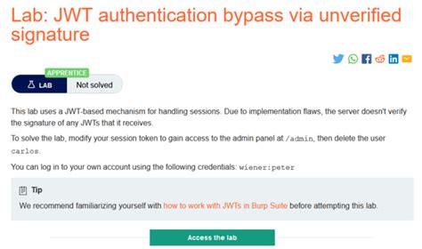 Jwt Authentication Bypass Via Unverified Signature Portswigger Write Up Deep Hacking