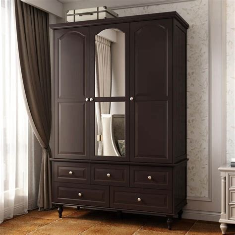 Black Wardrobe Armoire With Mirror At Alicia Barrenger Blog