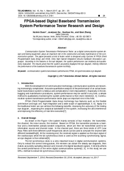 Fpga Based Digital Baseband Transmission System Performance Tester