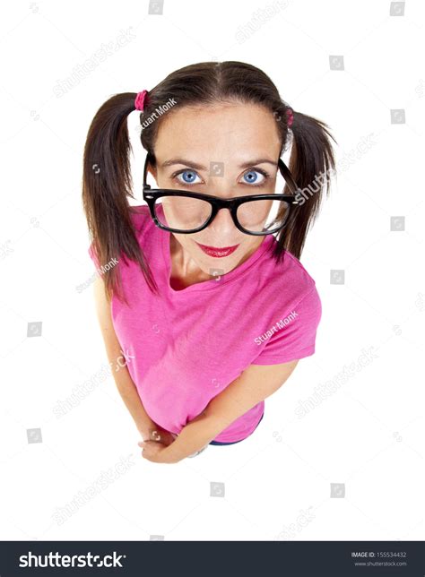 Woman Posing Studio Using Fisheye Lens Stock Photo 155534432 Shutterstock