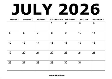 July 2026 And August 2026 Calendars Printable