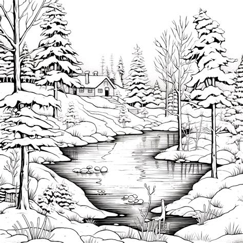 Winter Malvorlage Ausmalbild Kostenlos Herunterladen