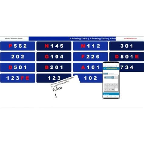 wireless token display system with queue management