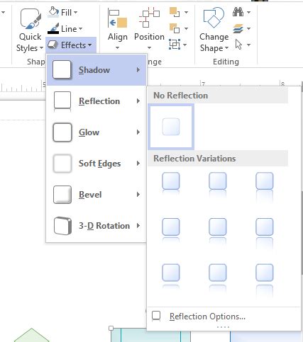 How To Add Reflection Glow Rotation And Other Effects To Your Visio Shapes Microsoft Blog