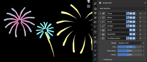 Procedural D Fireworks With Grease Pencil Modifiers BlenderNation
