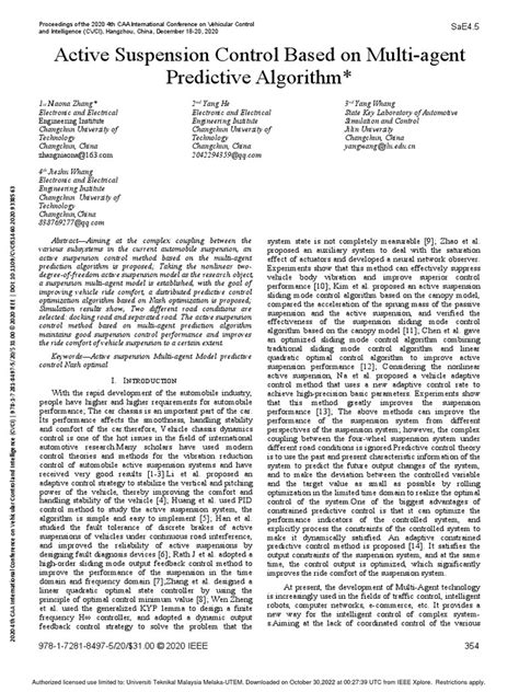 Active Suspension Control Based On Multi Agent Predictive Algorithm