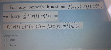 solved for any smooth functions f x y x t y t we have å