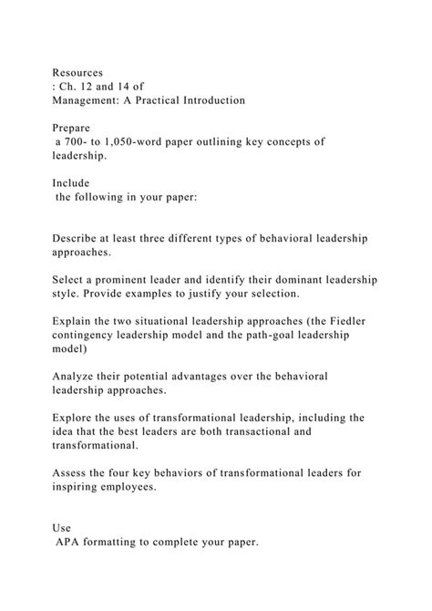 Resources Ch 12 And 14 Of Management A Practical Introduction Pdf