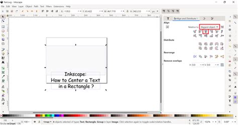 Inkscape How To Center A Text In A Rectangle ~ 8 Skills 5 Steps With Pictures