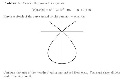 Solved Problem 1 Consider The Parametric Equation X T Chegg Com