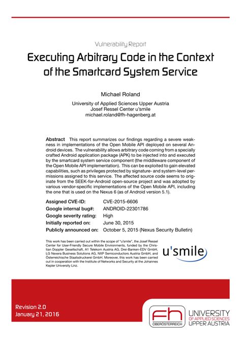Pdf Executing Arbitrary Code In The Context Of The Smartcard System