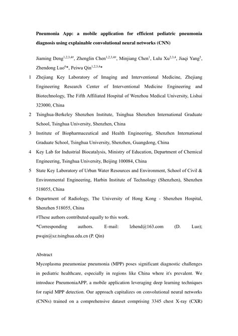Pdf Pneumonia App A Mobile Application For Efficient Pediatric Pneumonia Diagnosis Using