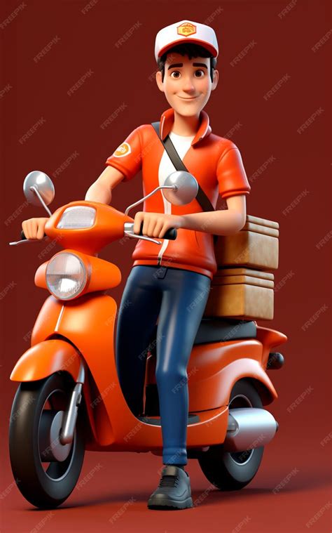 Premium Photo 3d Model Of A Delivery Man Character
