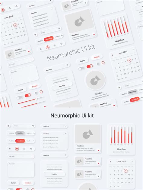新拟物风格ui Kit组件xd源文件下载，新拟物neumorphic Ui源文件下载，xd源文件整套下载