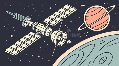 Satellite Space Orbit Cosmic Technology Global Communication Vector Design Generative Ai Stock