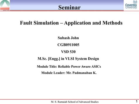 Fault Simulation Application And Methods Pdf