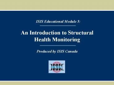 PPT An Introduction To Structural Health Monitoring PowerPoint Presentation Free To View