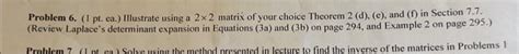 Solved Problem Pt Ea Illustrate Using A Matrix Chegg Com
