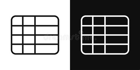 Table Layout Icon Set Web Excel Data Table Vector Symbol Spreadsheet Linear Database Chart