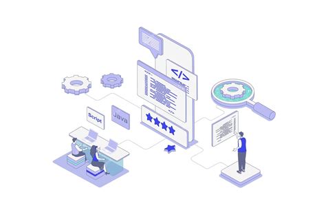 Premium Vector App Development Isometric Concept In Outline Isometry Design For Web People